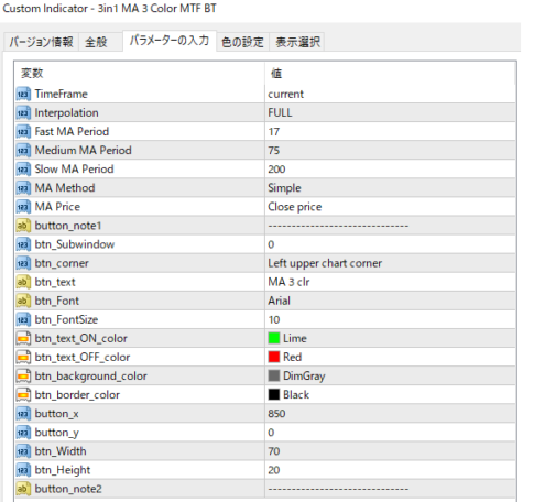 3本のMAの向きで色が変わる「3in1 MA 3 Color MTF BT」 | MT4インディケーター貯蔵庫