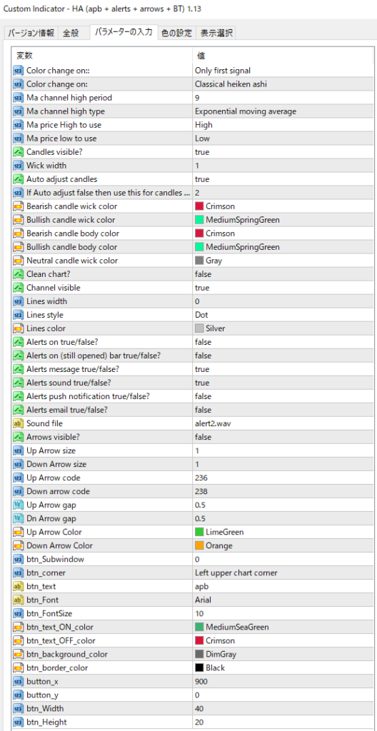 平均足とAPBを切り替えて表示できる「HA (apb + alerts + arrows + BT) 1.13」 | MT4インディケーター貯蔵庫